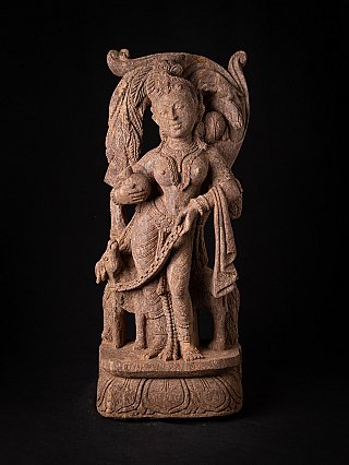 Old sandstone Indian Lady statue from India