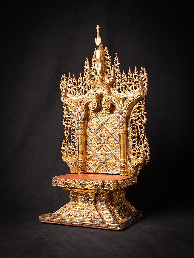Antique wooden Burmese throne from Burma (Myanmar)