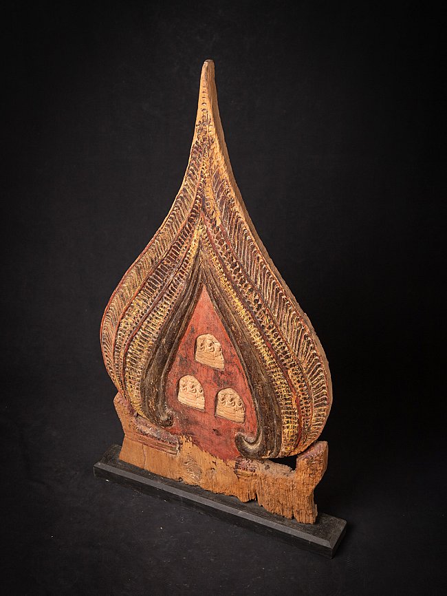 Antique Burmese wooden panel from Burma (Myanmar)