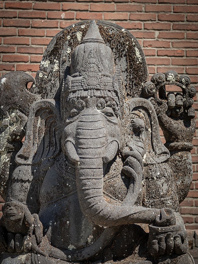 Very large and special old lavastone Ganesha statue from Indonesia