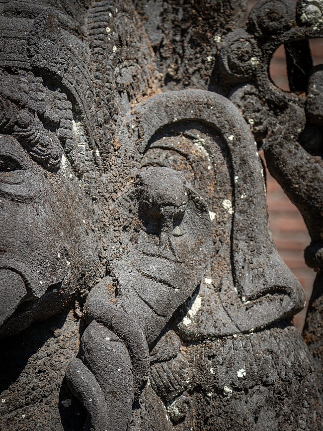 Very large and special old lavastone Ganesha statue from Indonesia