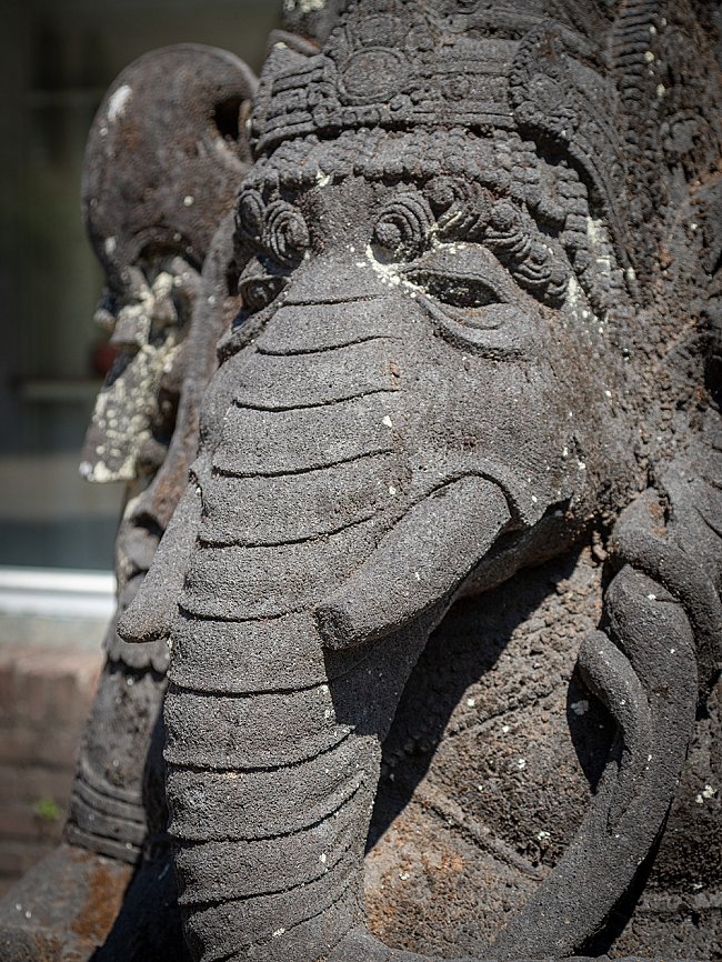 Very large and special old lavastone Ganesha statue from Indonesia