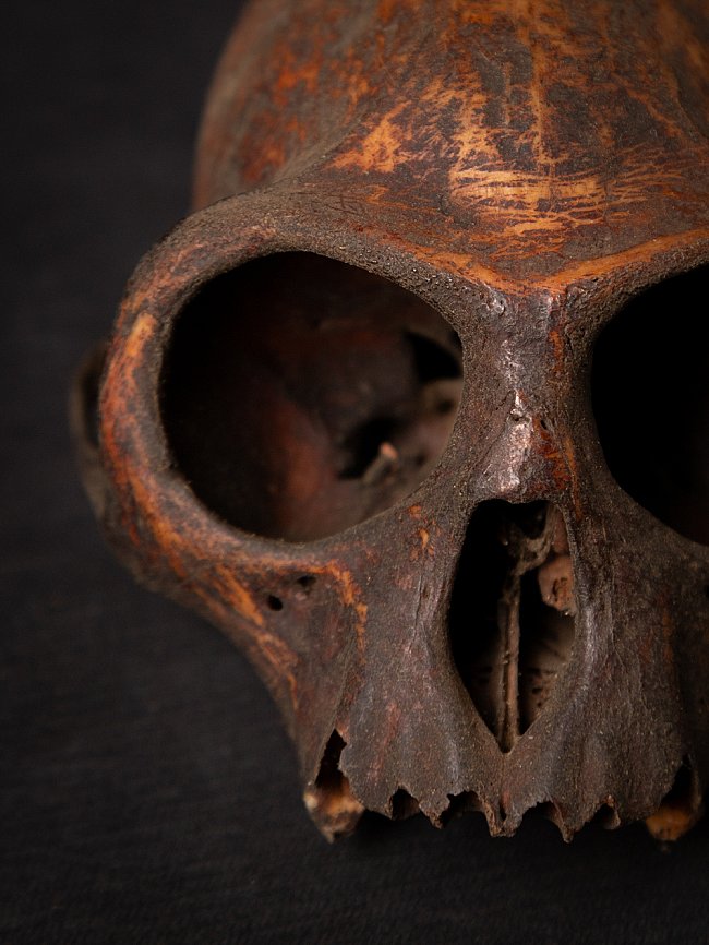 Old Naga necklace with monkey-skull from Burma (Myanmar)