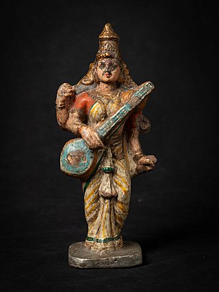 Antique pottery Saraswati statue from India
