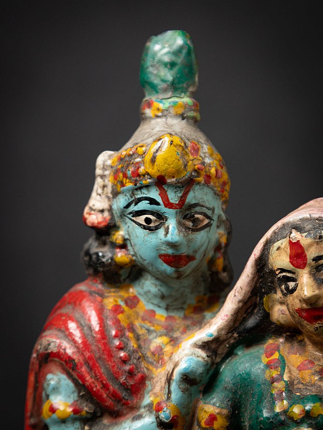 Antique terracotta Radha and Krishna statue from India