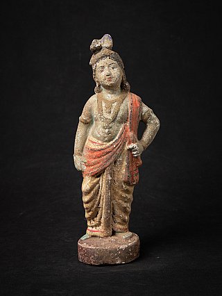 Antique pottery Krishna statue from India