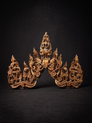 Antique Burmese wooden temple panel from Burma (Myanmar)