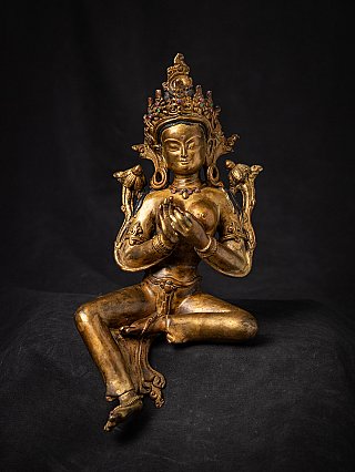 Old bronze Nepali Green Tara statue from Nepal