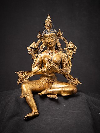 Old bronze Nepali Green Tara statue from Nepal