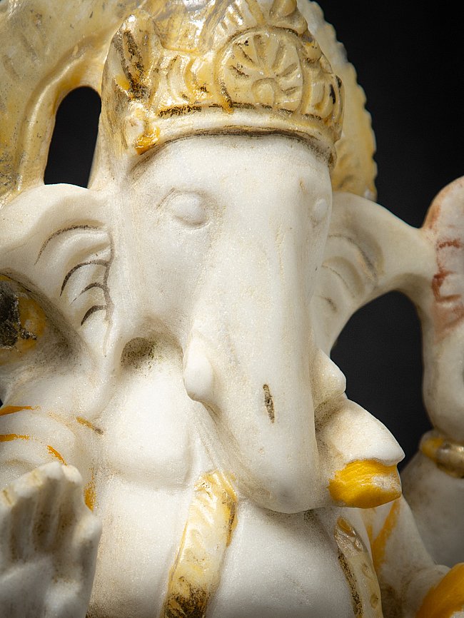 Old marble stone Ganesha statue from India