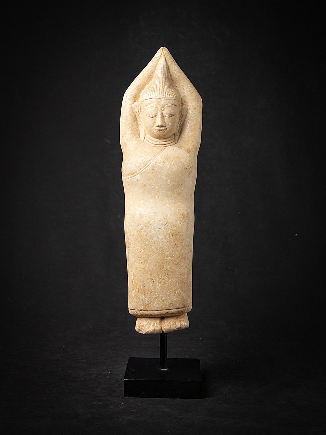 Antique 17th-Century Marble Sculpture of Sumedha from Burma (Myanmar)