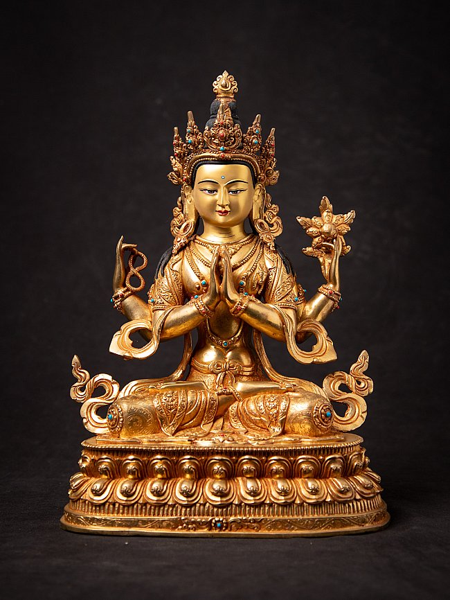 High quality bronze Nepali Chenrezig statue from Nepal