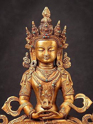 Old bronze Nepali Amitayus Buddha statue from Nepal