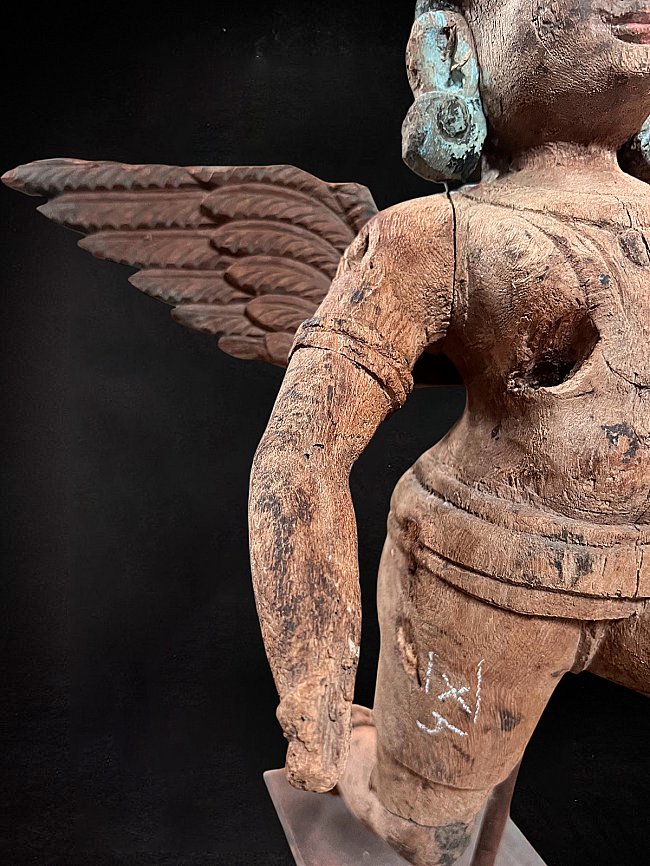 Antique set South-Indian Wooden Garuda Kishora Figures from India