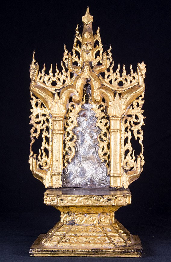 Antique wooden Buddha Throne from Burma