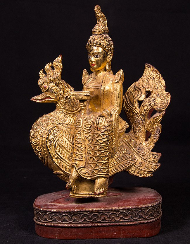 Antique wooden Hintha bird from Burma