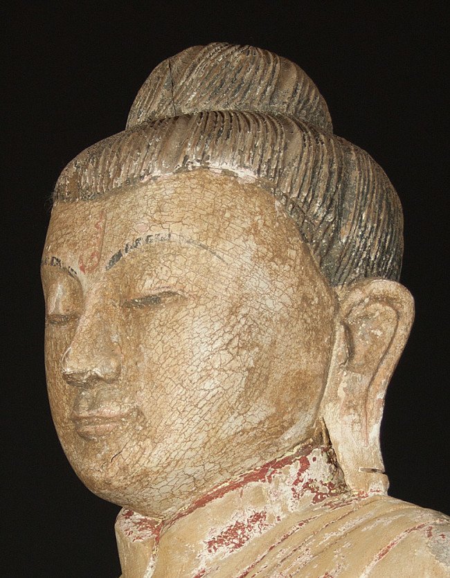 Old wooden Buddha statue from Burma