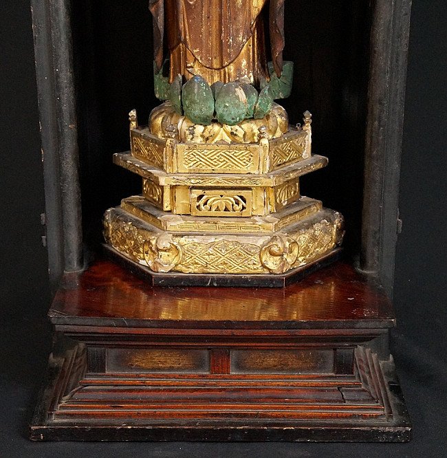 Antique Japanese Shrine with Amida Buddha from Japan