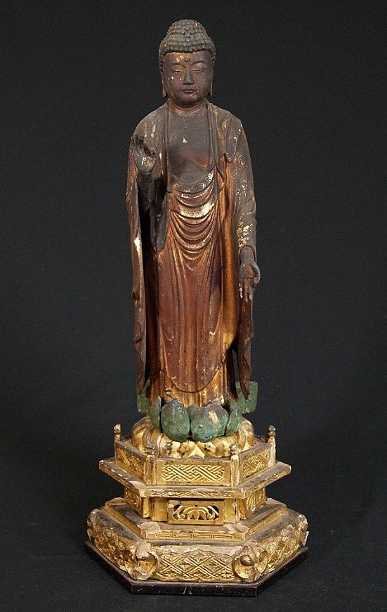 Antique Japanese Shrine with Amida Buddha from Japan