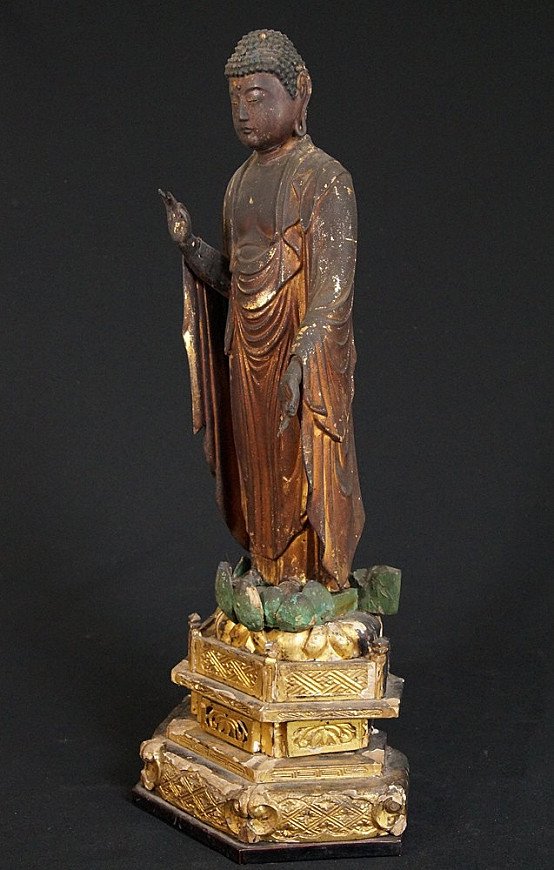 Antique Japanese Shrine with Amida Buddha from Japan