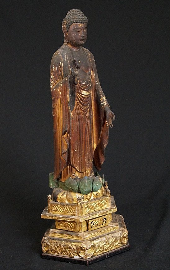 Antique Japanese Shrine with Amida Buddha from Japan