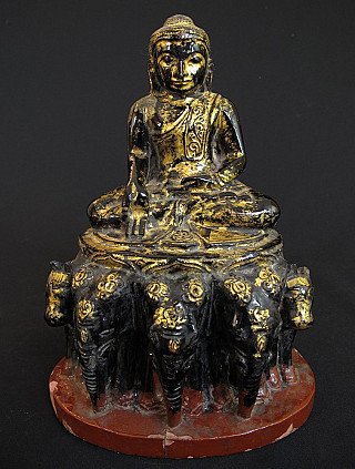 Alter holzerner Buddha Figur aus Birma (Myanmar)