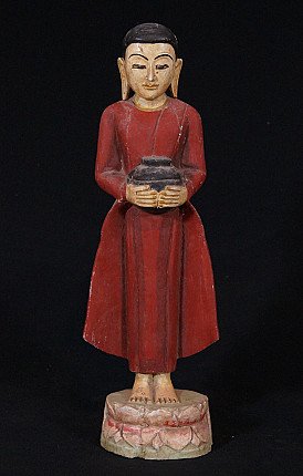 Old standing monk statue from Burma (Myanmar)