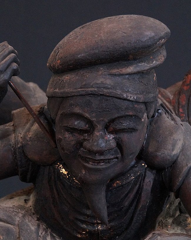 Antique Japanese Ebisu statue from Japan