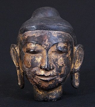 Alter Kopf von Buddha aus Birma (Myanmar)