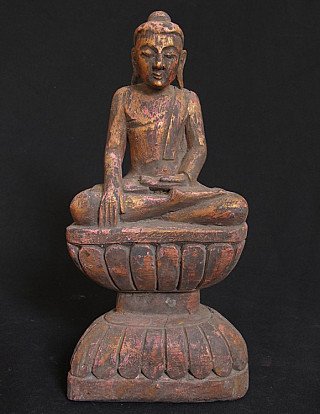 Alter holzerner Buddha aus Birma (Myanmar)